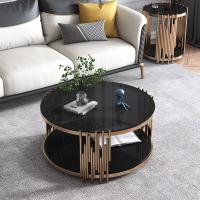 China Contemporary Home Room Furniture Oval Gold Metal And Glass TV Stand ODM for sale