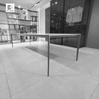 China Faux Marble Stone Top Dining Table 1800*900*750mm Gold Finish Diamond Leg for sale
