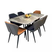 China OEM European Style Rectangular Dining Table Set Marble Dining Room Furniture for sale