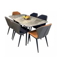 China OEM European Style Rectangular Dining Table Set Marble Dining Room Furniture for sale