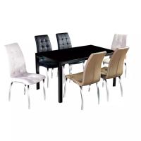 China Restaurant Tempered Glass Table 1200*700*750mm Modern Glass Dining Table Set for sale