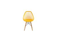 China Casual Hollow Eames Plastic Dining Chair 48*43*83cm Solid Wood Legs for sale