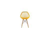 China Casual Hollow Eames Plastic Dining Chair 48*43*83cm Solid Wood Legs for sale
