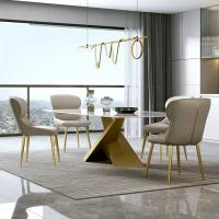 China Light Luxury Italian Furniture Dining Table 220*120*75cm Rock Board Dining Table for sale