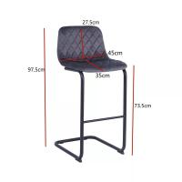 China Black Leather Velvet Bar Stool Chair Outdoor Commercial Furniture for sale