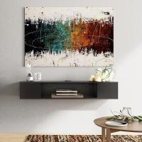 China 3 Storages Modern TV Stand Cabinet ‎Matte Black Wooden TV Console Stand ‎8.2kg for sale