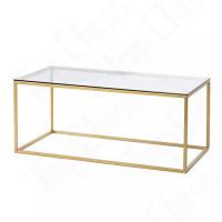 China Gold Tempered Glass Table 220*120*75cm Home Goods Coffee Tables for sale
