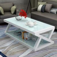 China Rectangle Metal Tempered Glass Table Home Office Coffee Table ISO 9001 for sale