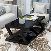 China Rectangle Metal Tempered Glass Table Home Office Coffee Table ISO 9001 for sale