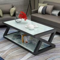 China Rectangle Metal Tempered Glass Table Home Office Coffee Table ISO 9001 for sale