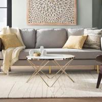 China Free Sample Round Tempered Glass Table 1500*900*750mm Glass Top Metal Sofa Table for sale
