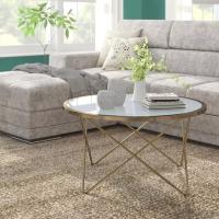 China Free Sample Round Tempered Glass Table 1500*900*750mm Glass Top Metal Sofa Table for sale