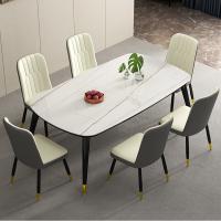 China Modern Living Room Furniture Stainless Steel Dinette Set Marble Top Customizable for sale