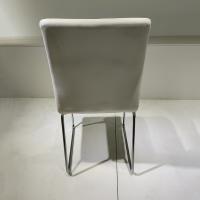China White Hotel Restaurant Leather Chair Electroplated Base Luxury Dining Chair 57*48*91cm for sale