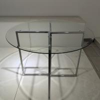 China 100*100*76cm Metal Round Glass Center Table Living Room Furniture OEM service for sale