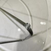 China Iso9001 Tempered Glass Top Coffee Table Stainless Steel Frame 91.5*91.5*45cm for sale