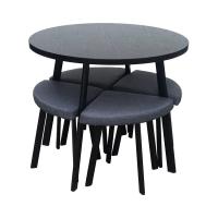 China Customizable American Gray Black 4 Chair Dining Set Home furnishings for sale