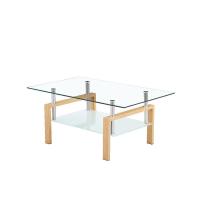 China Nordic Modern Rectangular Large Glass Top Coffee Table Streamlined Design OEM for sale
