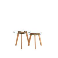 China Customizable Modern Glass Coffee Table Exquisite Matching Glass Round Table for sale