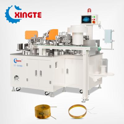 China Fully automatic skeleton sound membrane combination winding machine with 1200-1800 Pcs/h output, 6-station rotary wire cutting, and 99% yield rate for sale