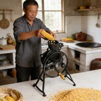 China Heavy Duty Cast Iron Manual Corn Sheller 40-60 kg/h Adjustable Hand Crank Maize Husker for sale