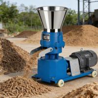 China Portable Feed Pellet Machine 30-2000kg/h Output Flat Die Animal Feed Pelletizer for sale