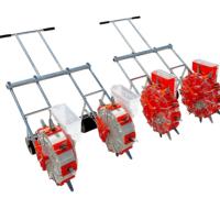 China Two Row Manual Seeder Machine Seed Drill All Terrain Robust Stable Planting Tool Field for sale