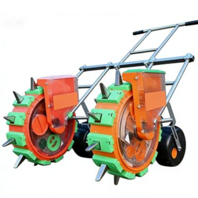 China Two Row Manual Seeder Machine Impact Resistant Hand Push Double Row Seeder for sale
