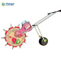 China Farmland Cultivation Hand Push Seeder With Large Diameter Push Wheels for sale