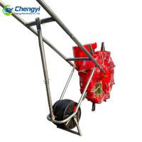 China Steel Manual Seeder Machine Hand Push Planter 7kg Seed Box Adjustable Spacing for sale