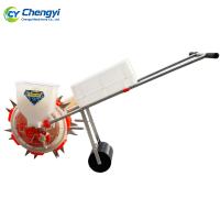 China Stainless Steel Manual Seeder Machine with Fertilizing 14.5kg Portable Farm Planter for sale