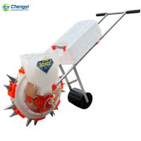 China Manual Seeder Machine Hand Push Planter Ergonomic High Efficiency Sowing Tool For Corn Farm for sale
