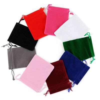 China 7x9cm 8x10cm 9x12cm Velvet Drawstring Pouches in Customized Color for Jewelry Packing for sale