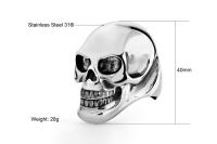China Titanium Plated Stainless Steel Skull Ring for Men in Europe or America Skull Shape for sale