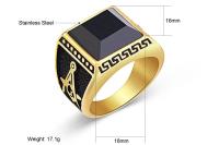 China Jewelry Type Rings 316L Stainless Steel Agate Ring for Men in Europe or America's Market for sale