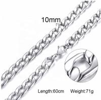 China 24 Inch Men's Round Miami Cuban Link Chain Necklace in Gold Tone Stainless Steel for sale