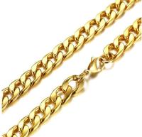 China 24 Inch Men's Round Miami Cuban Link Chain Necklace in Gold Tone Stainless Steel for sale