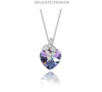China Gold Plated Heart-Shaped S925 Sterling Silver Necklace for European and American Women for sale