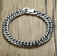 China Stainless Steel 10mm Men Bracelet Cuban Link Hand-Chain for Daily Wear and Dropshipping for sale