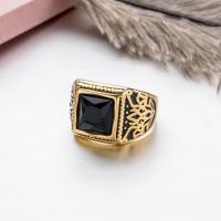China Jewelry Type Rings Stainless Steel Black Gemstone Ring for Men in Europe or America for sale