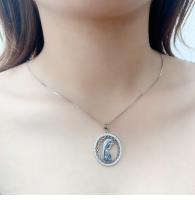 China Simple Style 925 Sterling Silver Virgin Mary Prayer Necklace for European and American for sale