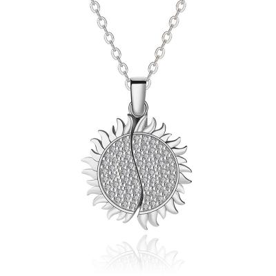 China S925 Sterling Silver Sunflower Pendant Necklace for European Style and Customized Name for sale