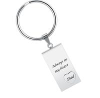 China Key Chain for Souvenir Memorial Cremation Jewelry Free Custom Engrave Stainless Steel for sale