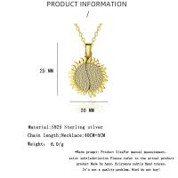 China S925 Sterling Silver Sunflower Pendant Necklace for European Style and Customized Name for sale