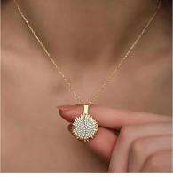 China S925 Sterling Silver Sunflower Pendant Necklace for European Style and Customized Name for sale