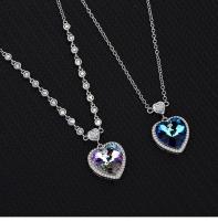 China Heart-Shaped Crystal Necklace for Women Simple Style S925 Sterling Silver Grade Jewelry for sale