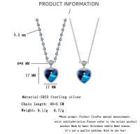 China Heart-Shaped Crystal Necklace for Women Simple Style S925 Sterling Silver Grade Jewelry for sale