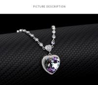 China Heart-Shaped Crystal Necklace for Women Simple Style S925 Sterling Silver Grade Jewelry for sale