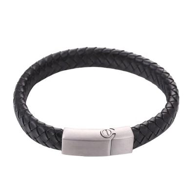 China Stainless Steel God Bless Memorial Urn Bracelet Genuine Leather Cremation Ashes Keepsake for sale