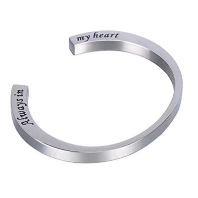 China Sample Making Cremation Urn Bracelet Engraved Letter Stainless Steel Waterproof Bracelet for sale